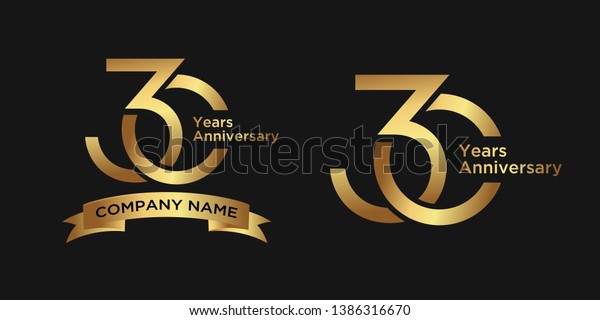 Elegant 30 Years Anniversary Logo Template Stock Vector (Royalty Free ...