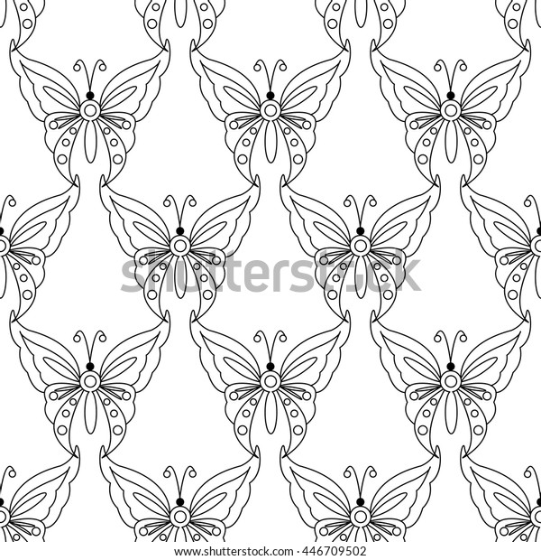 Elegant Background Butterflies Simple Linear Elements Stock Vector ...