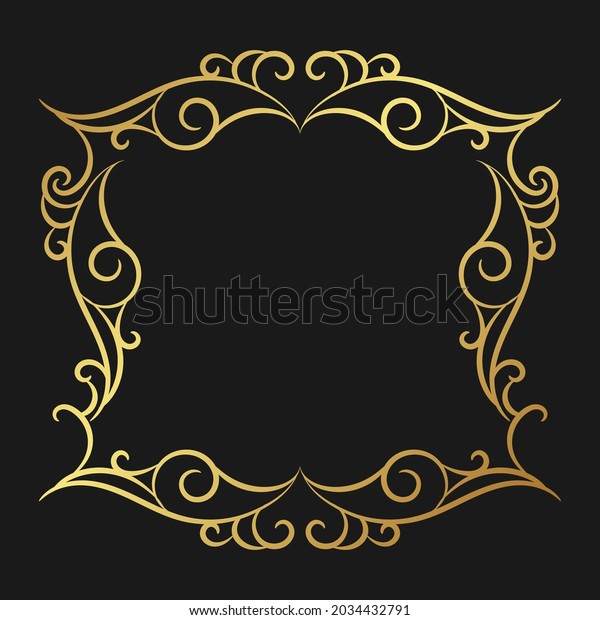 Elegant Background Decorative Gold Frame Vector Stock Vector (Royalty ...