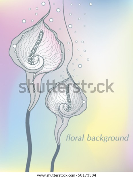 Elegant Background Kala Flower Stock Vector (Royalty Free) 50173384 ...