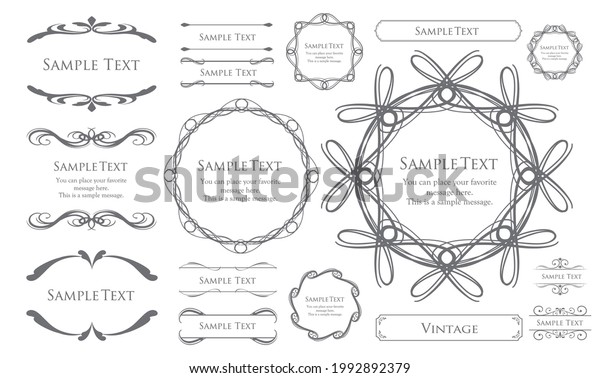 Elegant Beautiful Frame Design Set Antique Stock Vector (Royalty Free ...