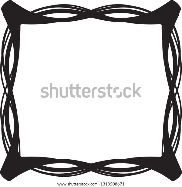 Elegant Black Silhouette Frame Border Background Stock Vector (Royalty ...
