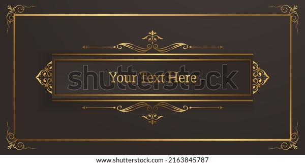 Elegant Brown Color Rectangle Frame Stock Vector (Royalty Free ...