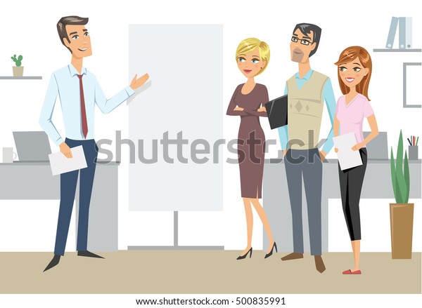 Elegant Businessman Doing Presentation Group People Stock Vector ...