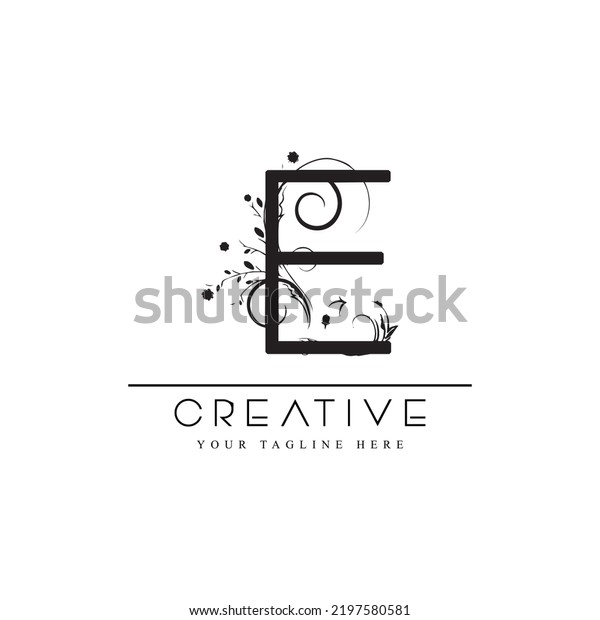 Elegant Capital Letter E Style Baroque Stock Vector (Royalty Free ...