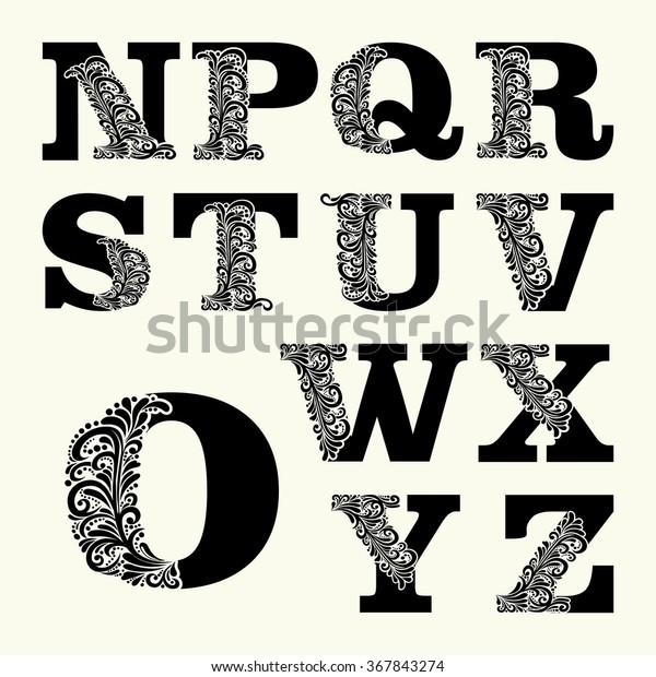 Elegant Capital Letters Set 2 Style Stock Vector (Royalty Free) 367843274