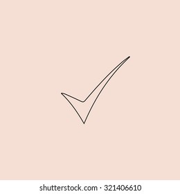 Elegant Check Mark Outline Icon Simple Stock Illustration 321874370 ...