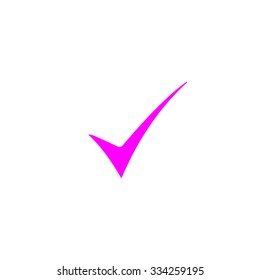 Elegant Check Mark Pink Flat Icon Stock Vector (Royalty Free) 334259195 ...