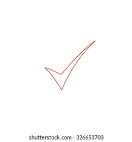 Elegant Check Mark Red Outline Illustration Stock Illustration 327285080