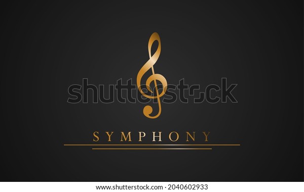 Elegant Classical Music Note Logo Designsymbolsignvector Stock Vector ...