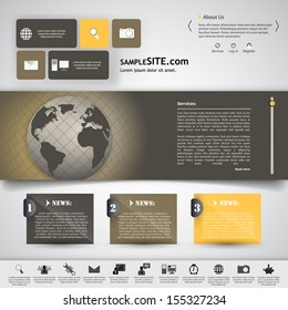 Clean Modern Corporate Website Template Design : image vectorielle de ...