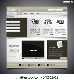 Elegant Clean Website Template Minimalistic Colors Stock Vector ...