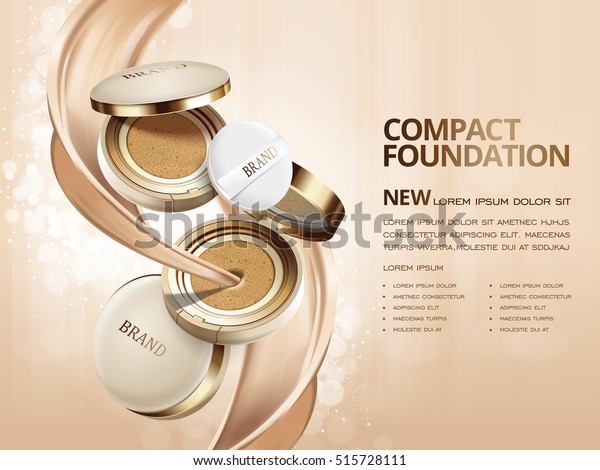 Elegant Compact Foundation Ads 3d Illustration Stock Vector (Royalty ...