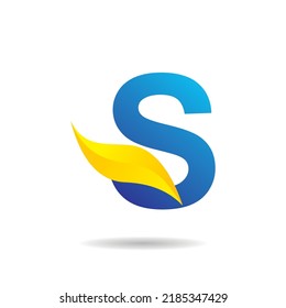 Elegant Cool Stylish Blue Letter S Stock Vector (Royalty Free ...