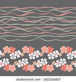 Elegant Floral Border Pattern Pink Decorative Stock Vector (Royalty ...