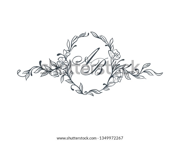 Elegant Floral Monogram Design Template One Stock Vector (Royalty Free ...