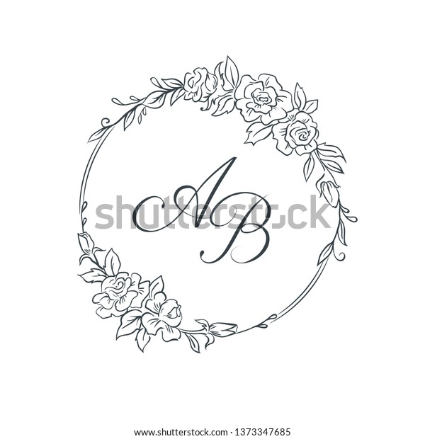 Elegant Floral Monogram Design Template One Stock Vector (Royalty Free ...