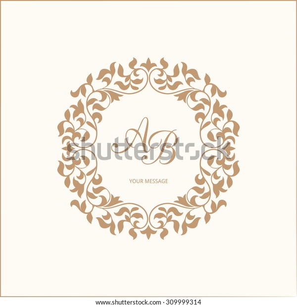 Elegant Floral Monogram Design Template One Stock Vector (Royalty Free ...