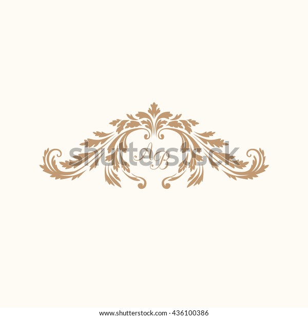 Elegant Floral Monogram Design Template Decorative Stock Vector ...