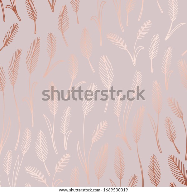 Elegant Floral Pattern Rose Gold Vector Stock Vector (Royalty Free ...