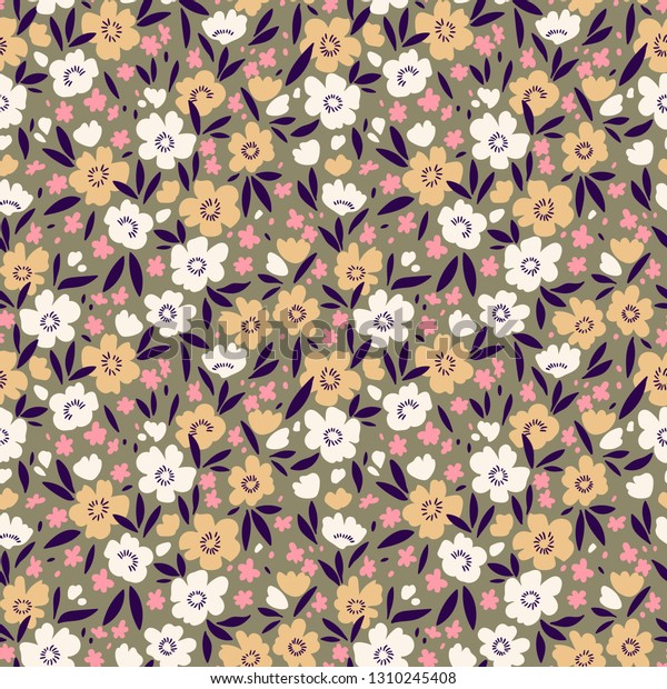 Elegant Floral Pattern Small Pale Flower Stock Vector (Royalty Free ...