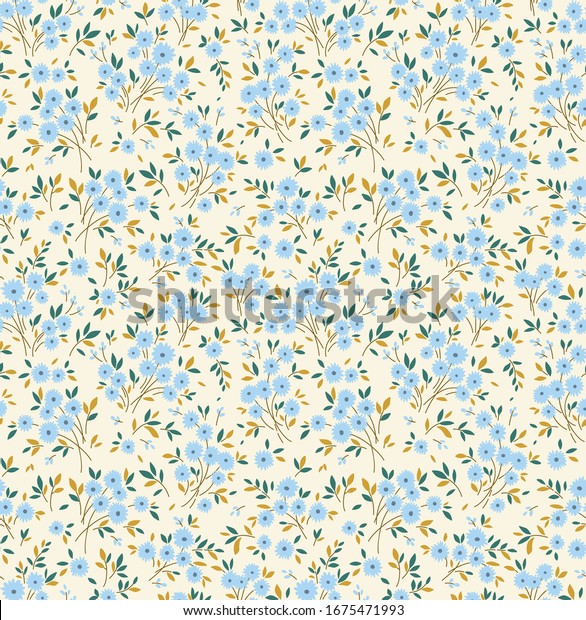 Elegant Floral Pattern Small Pale Blue Stock Vector (Royalty Free ...