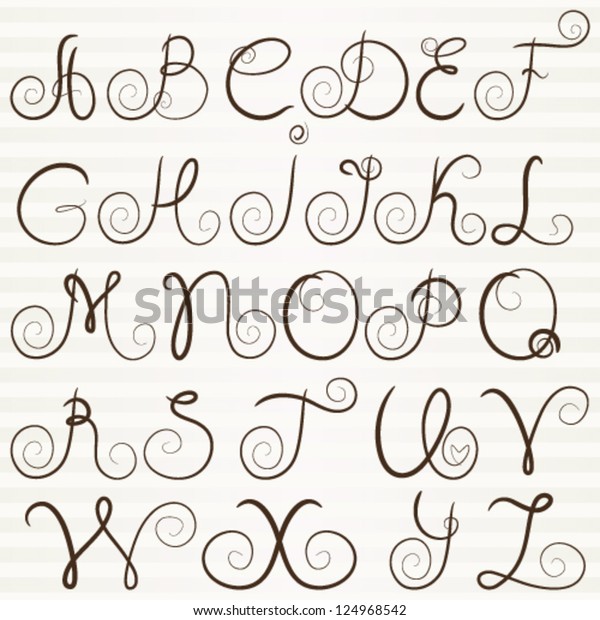 Elegant Font Curls 스톡 벡터(로열티 프리) 124968542 | Shutterstock