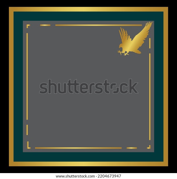 Elegant Frame Golden Eagle Falcon Bird Stock Vector (Royalty Free ...