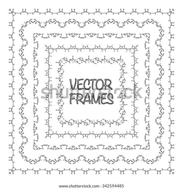 Elegant Frame Templates Borders Design Square Stock Vector (Royalty ...