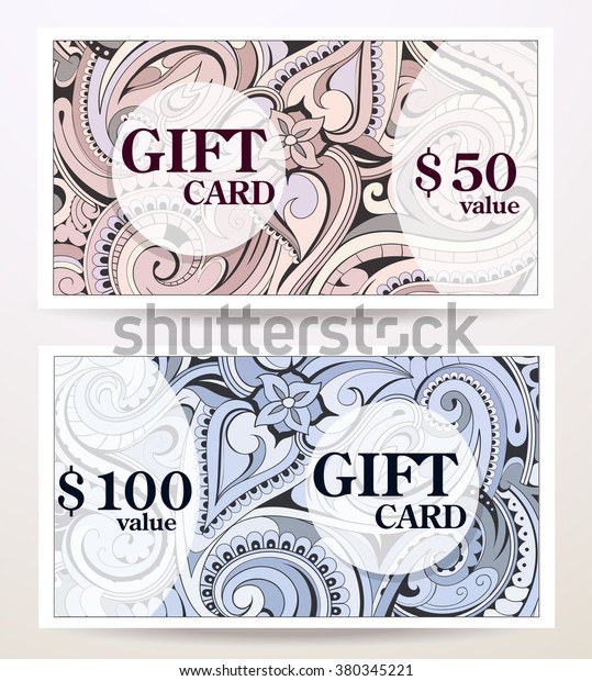 Elegant Gift Card Design Template Floral Stock Vector (Royalty Free ...