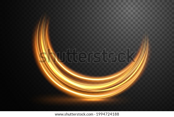 Elegant Gold Wavy Line Light Transparent Stock Vector (Royalty Free ...