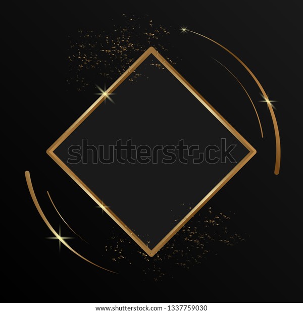 Elegant Golden Banner Frame Background Stock Vector (Royalty Free ...