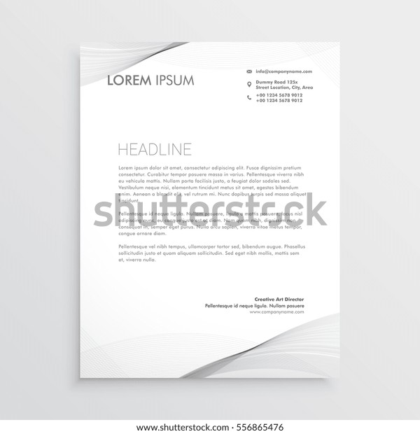 Elegant Gray Letterhead Design Stock Vector (Royalty Free) 556865476