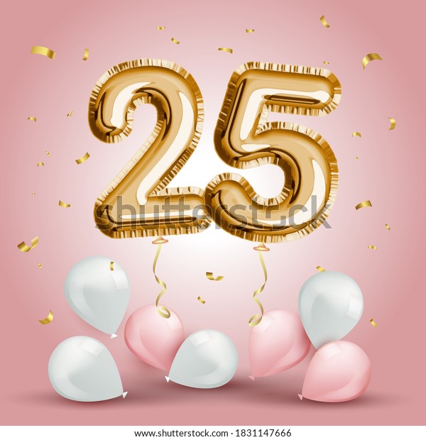 Elegant Greeting Celebration Twenty Five Years Stock Vector (Royalty ...