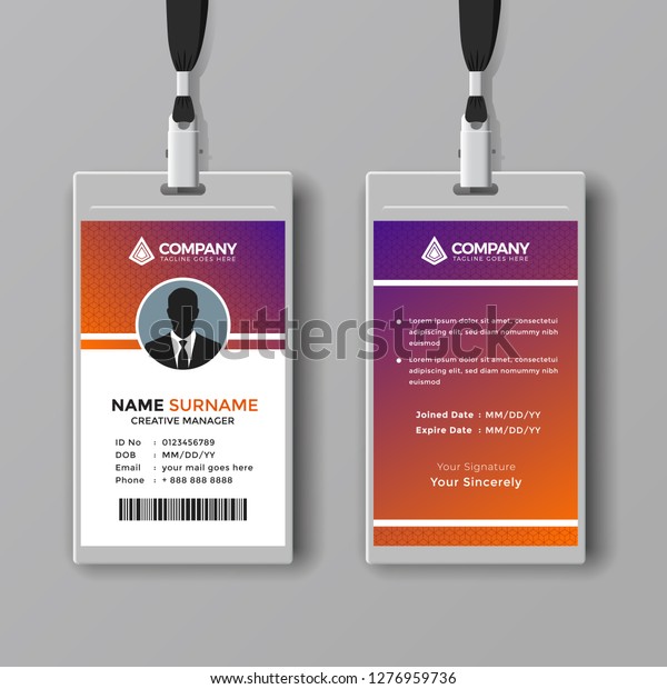 Elegant Id Card Design Template Stock Vector (Royalty Free) 1276959736 ...