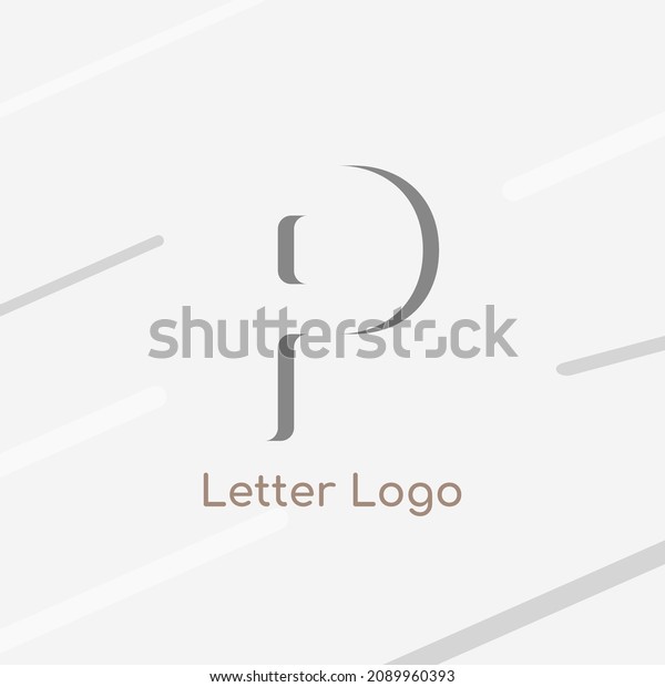 Elegant Letter P Logo Negative Space Stock Vector (Royalty Free ...