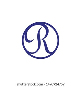 Elegant Letter R Circle Shape Modern Stock Vector (Royalty Free ...