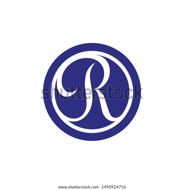Elegant Letter R Circle Shape Modern Stock Vector (Royalty Free) 1490924756