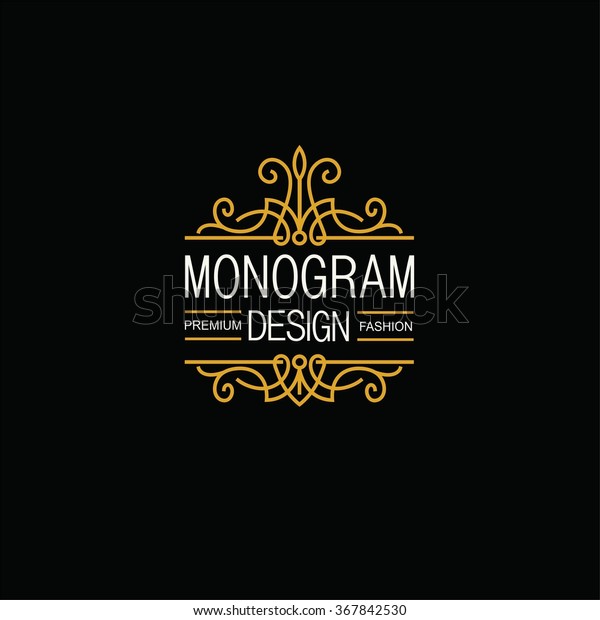 Elegant Line Art Logo Monogram Design Stock Vector (Royalty Free ...