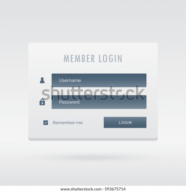 Elegant Member Login Form Light User Stock Vector (Royalty Free ...