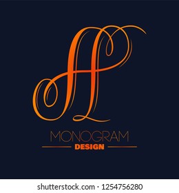 Letter Elegant Copperplate Monogram Design: เวกเตอร์สต็อก (ปลอดค่าลิขสิทธิ์) 1257535939 ...