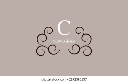 Elegant Monogram Design Template Letter C Stock Vector (Royalty Free ...