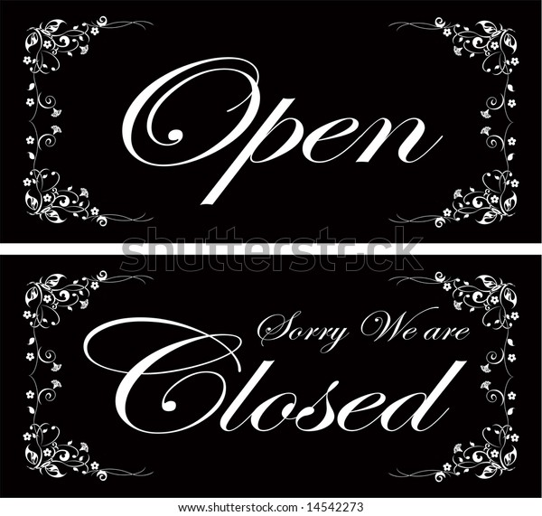 Elegant Open Closed Sign Vector Stock Vector (Royalty Free) 14542273