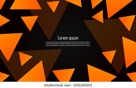 Elegant Orange Triangle Shaped Border Background Stock Vector (Royalty ...