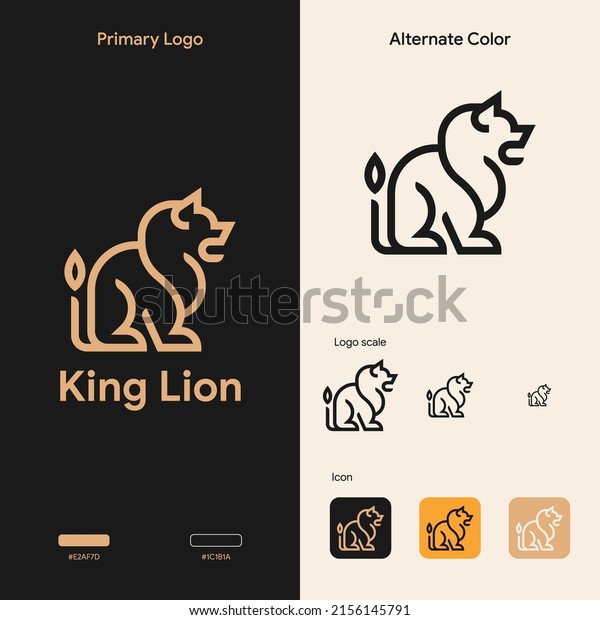 Elegant Outline Lion Logo Concept: เวกเตอร์สต็อก (ปลอดค่าลิขสิทธิ์ ...