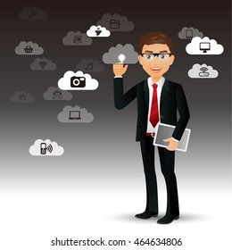 People Set Cloud Computing Businessman Work Stock Vector (Royalty Free) 240738496 | Shutterstock