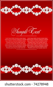 Elegant Red Background Pearls Stock Vector (Royalty Free) 74278948 ...