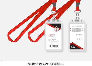 Elegant Red Id Card Design Template Stock Vector (Royalty Free ...