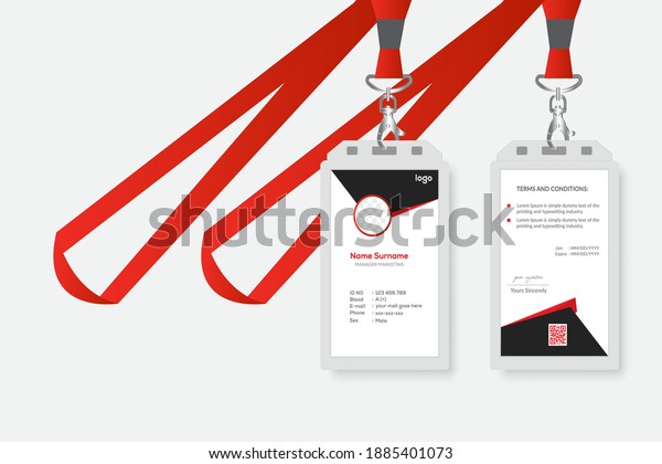 Elegant Red Id Card Design Template Stock Vector (Royalty Free ...