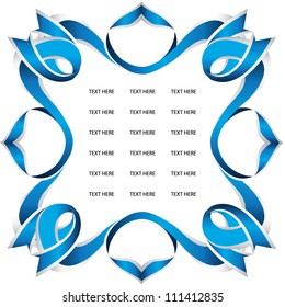 Elegant Ribbon Frame Blue Stock Vector (Royalty Free) 111412835